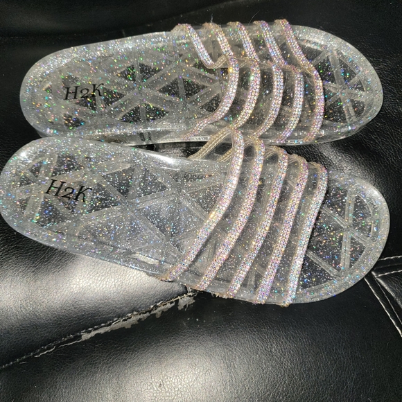 H 2 K | Shoes | Misses Sz 9 H2k Clear Plastic Rubber Sparkle Beaded ...